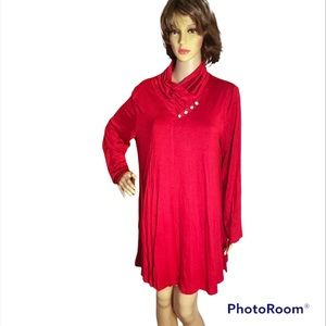 Leo Rosi | Tops | Nib Leo Rosi Michelle Button Tunic Red | Poshmark